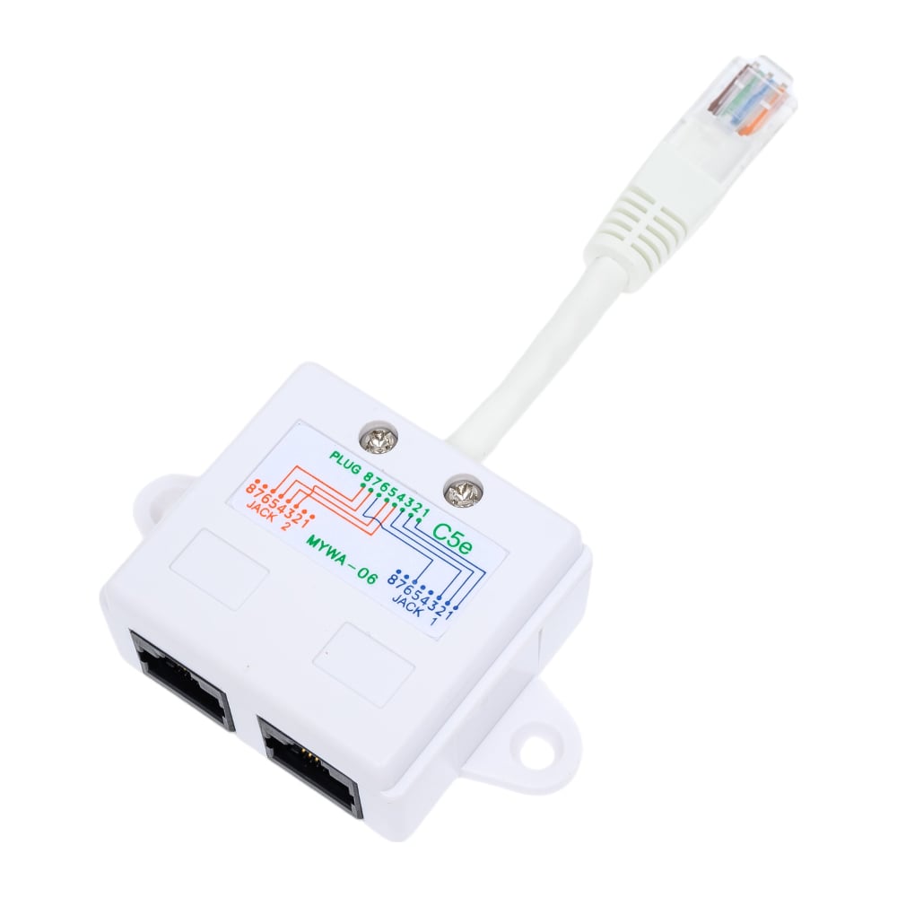 Y-адаптер TWT 1 телефонный и 1 компьютерный порт Y-E2-U2 - выгодная цена, отзывы, характеристики ...