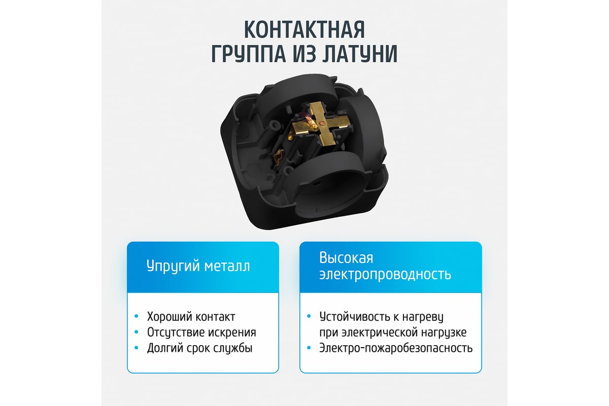 Электрический разветвитель ФОТОН (четверник, куб) АМ 16-4, 16А, черный ...