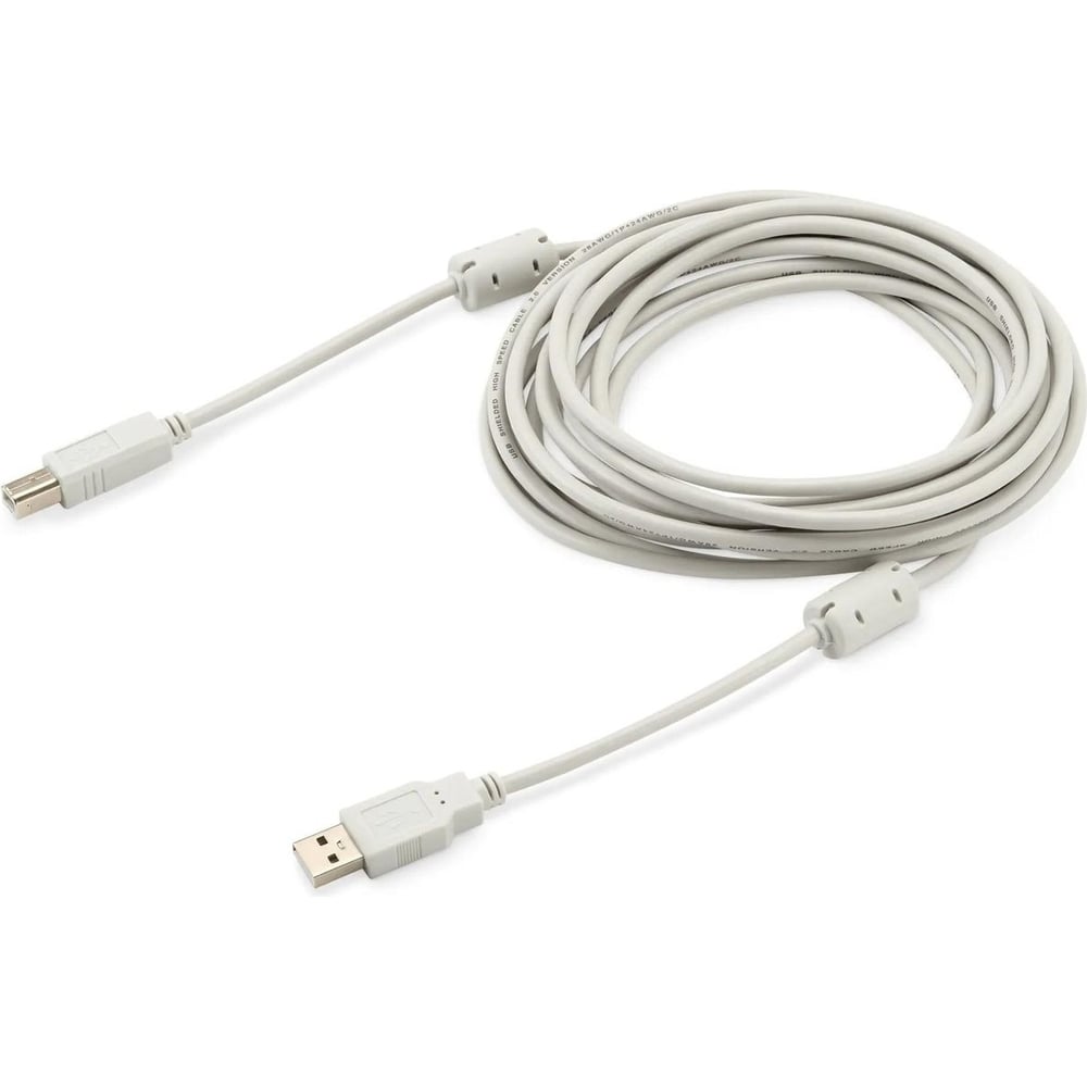 Кабель BURO USB A(m) USB B(m) 5м (USB2.0-AM/BM-5M-MG) феррит.кольца ...