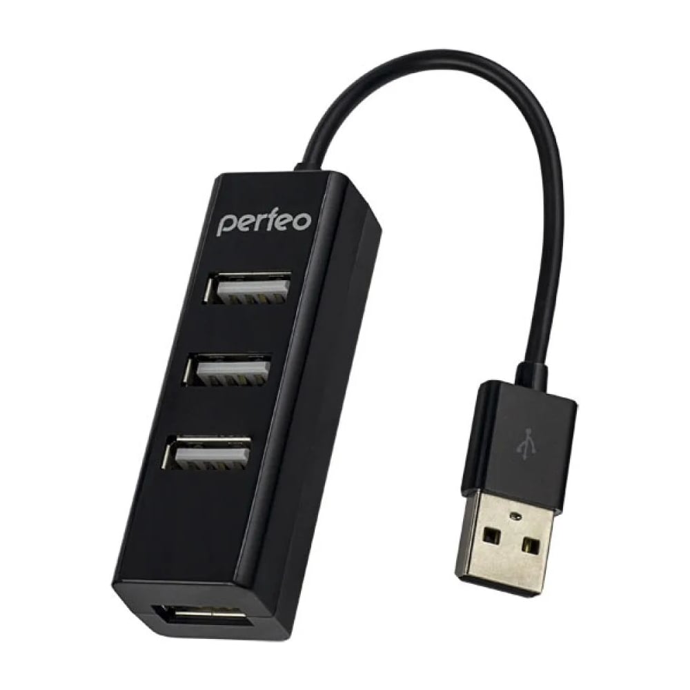 USB-хаб PERFEO 4 Port, (PF-HYD-6010H Black), черный 30012248 - выгодная цена, отзывы ...