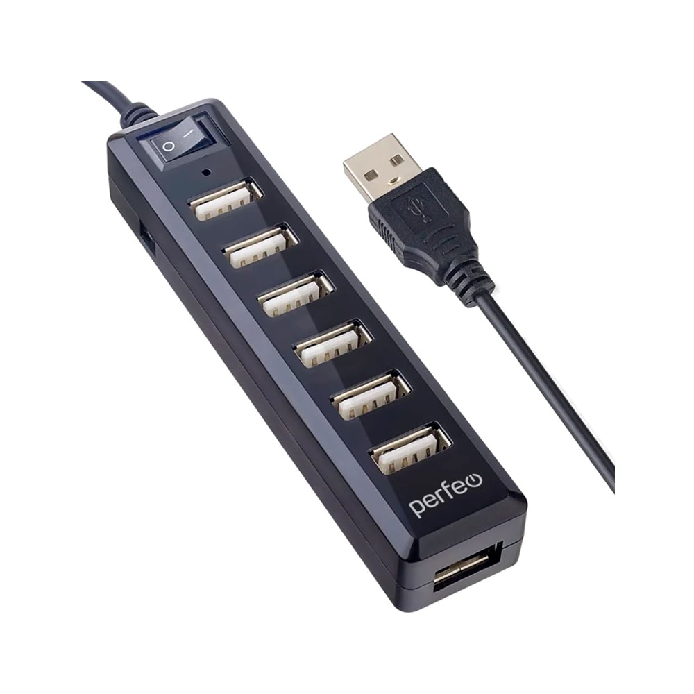 USB-хаб PERFEO USB-HUB 7 Port, (PF-H034 Black), черный 30015350 - выгодная цена, отзывы ...