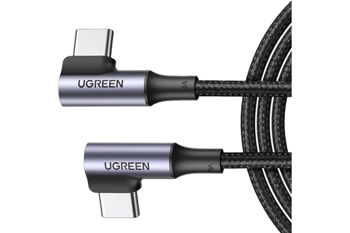 Кабель Ugreen угловой Angled USB-C 2.0 Male To Angled USB-C 2.0 Male 5A ...