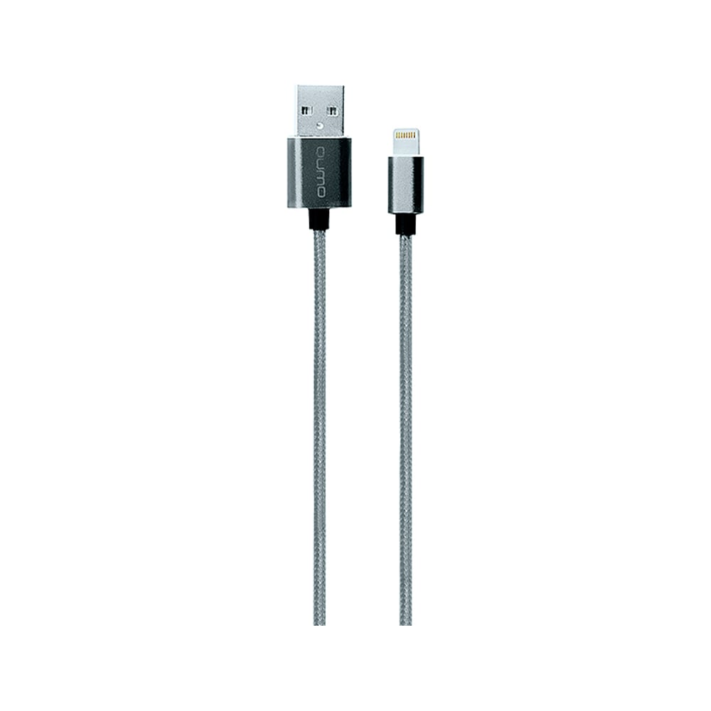 Кабель QUMO MFI С48, USB-Apple 8 pin, 1м, 5В, 2,4A, 12Вт, оплетка нейлон, коннектор металл ...