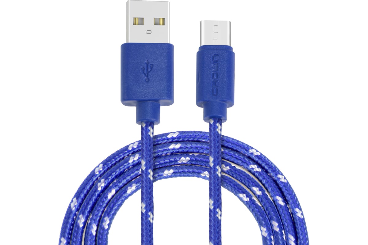 Кабель CROWN USB - USB Type-C CMCU-3042C blue CM000002112 - выгодная ...