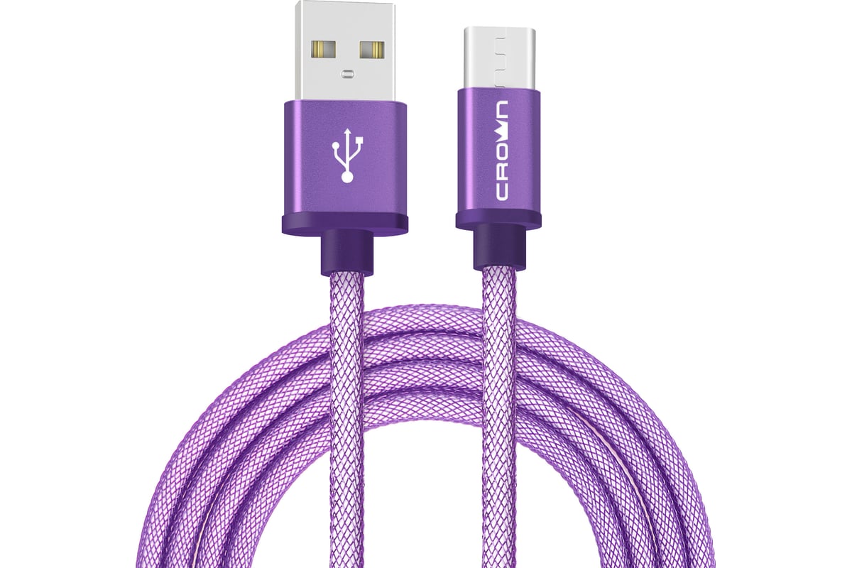 Кабель CROWN USB - USB Type-C CMCU-3072C violet CM000002126 - выгодная ...