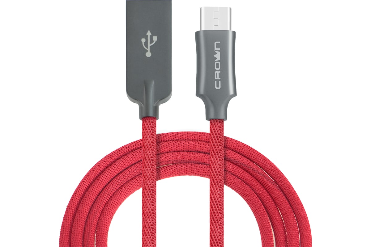 Кабель CROWN USB - USB Type-C CMCU-3132C red CM000002144 - выгодная ...