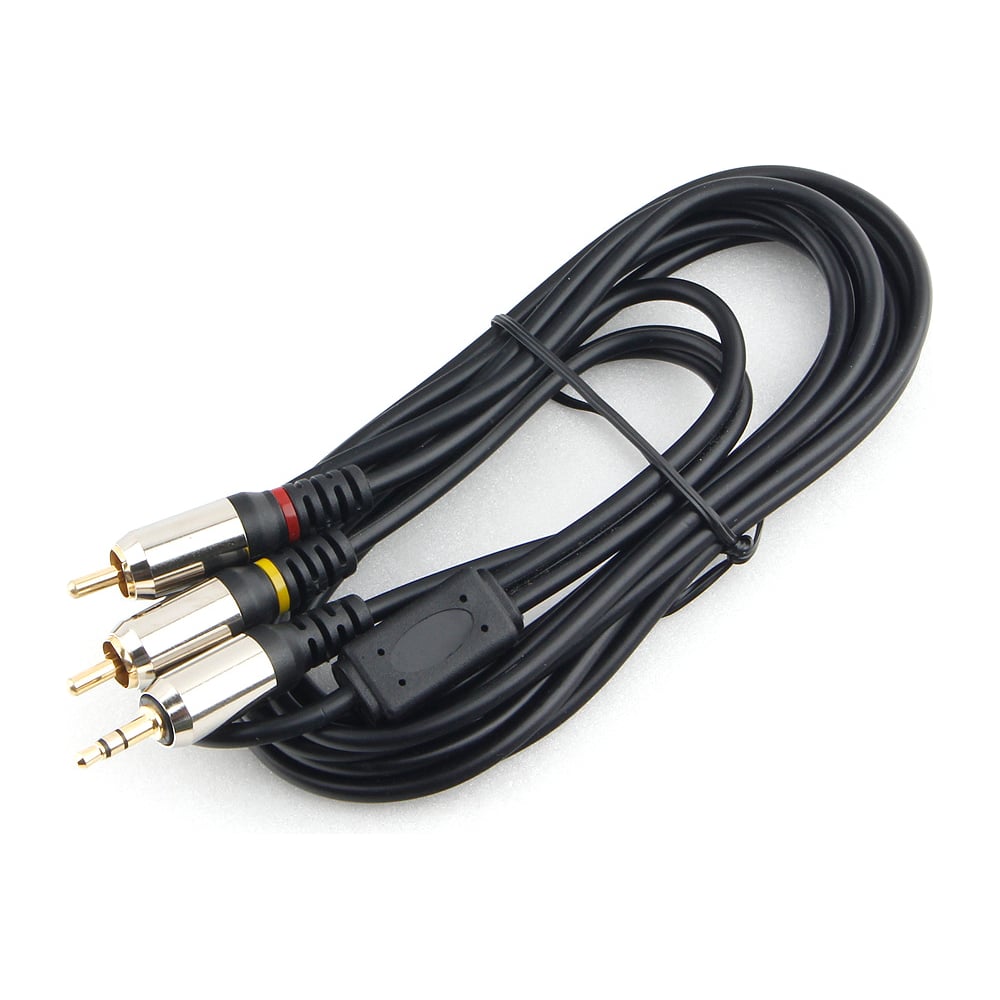 Аудио кабель Cablexpert Jack 3.5(M)/2хRCA(M), Mobile, 3м, черный ...
