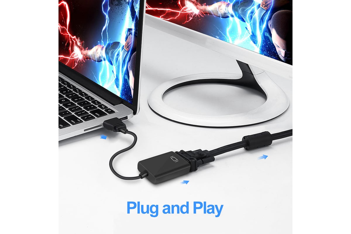 Адаптер PALMEXX ADP001 HDMI(m)-VGA(f), 1080p/60Hz, 0.15м, белый PX/HDMI ...