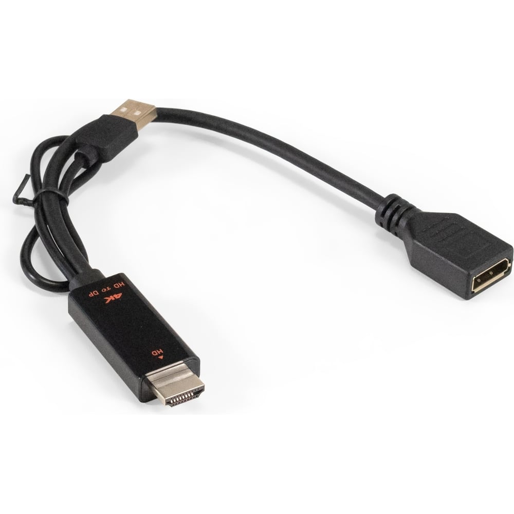 Конвертер ExeGate HDMI-DisplayPort EX-A-HDMIM-DPFU2 19M U2AM+20F, с ...