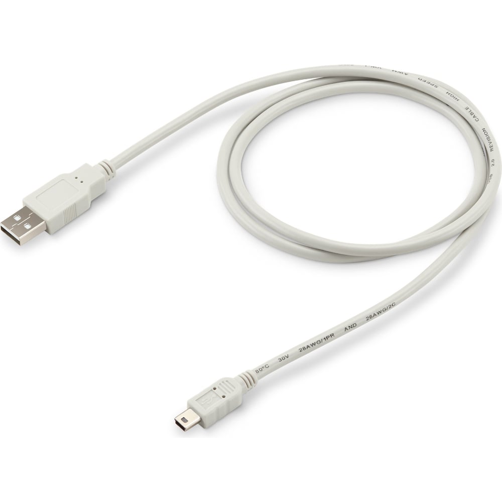 Кабель BURO USB A(m) mini - USB B (m) 1м (USB2.0-M5P-1) серый 817248 ...