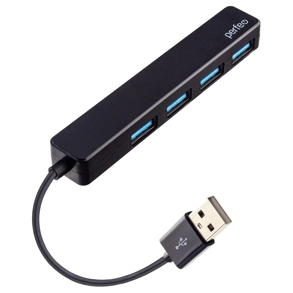 Разветвитель Perfeo USB-HUB 4 Port, (PF-H038 Black) чёрный 30020189 - выгодная цена, отзывы ...