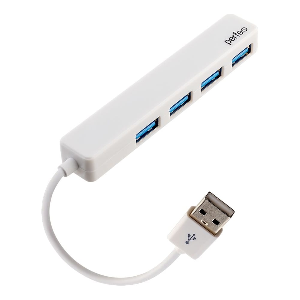 Разветвитель Perfeo USB-HUB 4 Port, (PF-H038 White) белый 30020190 - выгодная цена, отзывы ...