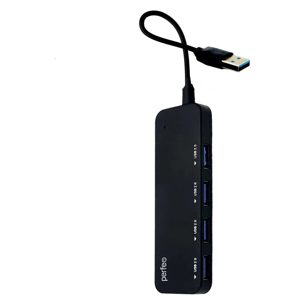 USB-HUB Perfeo 4 Port, (PF-H047 Black) чёрный 30020203 - выгодная цена, отзывы, характеристики ...