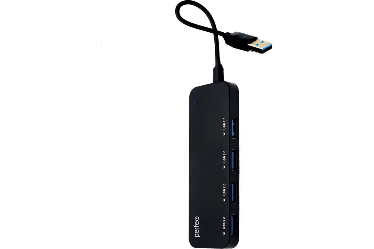 USB-HUB Perfeo 4 Port, (PF-H047 Black) чёрный 30020203 - выгодная цена, отзывы, характеристики ...