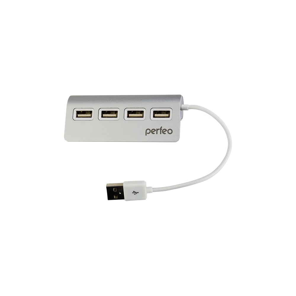 USB-концентратор Perfeo USB-HUB 4 Port, серебряный 30012982 - выгодная цена, отзывы ...