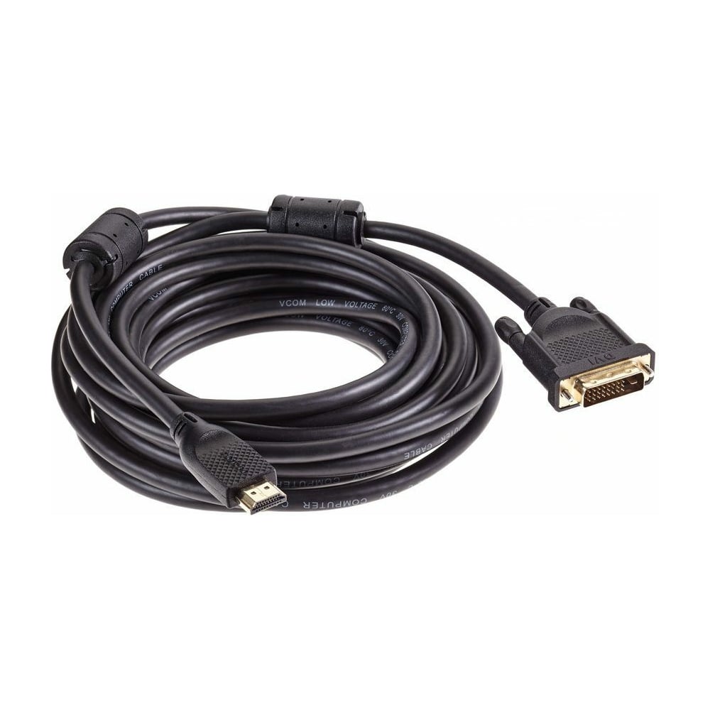 Кабель VCOM HDMI AM/DVI 24+1M, 7.5м, CU, 1080P 60Hz, 2F, CG484GD-7.5M ...