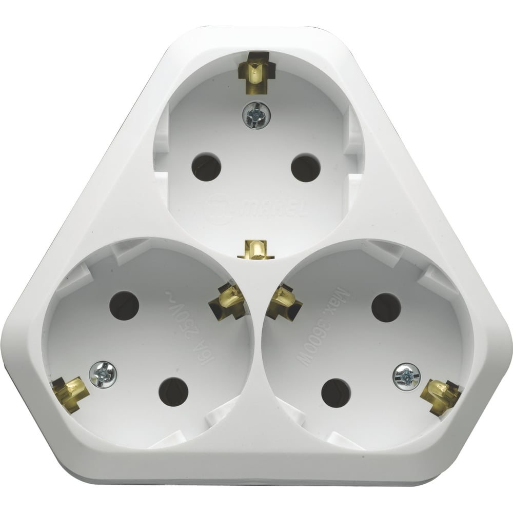 Разветвитель MAKEL 3 гнезда с заземлением NEW 10001204 - выгодная цена ...