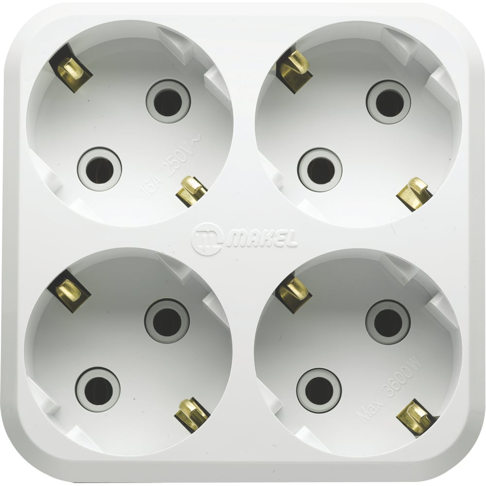 Разветвитель MAKEL 4 гнезда с заземление NEW 10001205 - выгодная цена, отзывы, характеристики ...