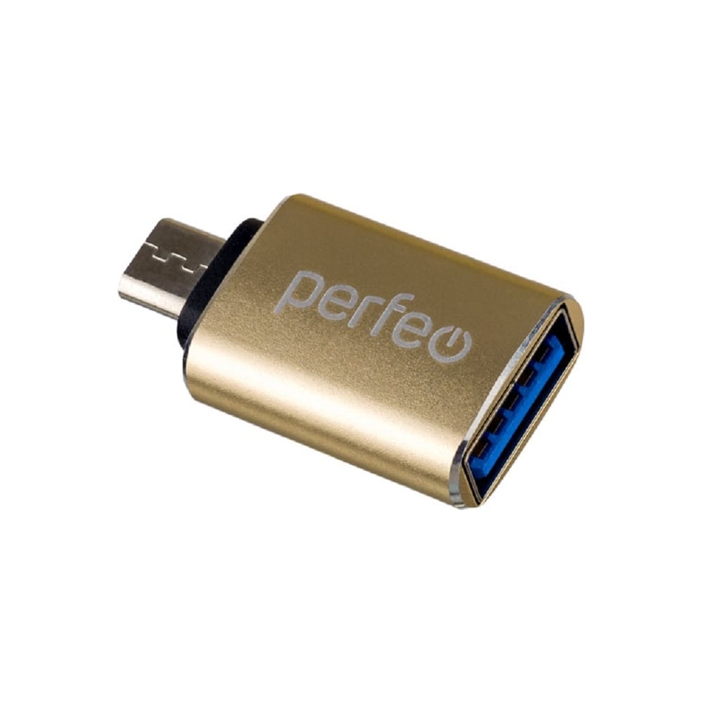 Адаптер USB на micro USB Perfeo с OTG, 3.0 золотой 30014898 - выгодная цена, отзывы ...