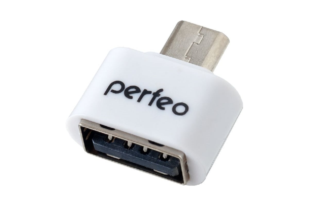 Адаптер USB на micro USB Perfeo с OTG белый 30009039 - выгодная цена, отзывы, характеристики ...