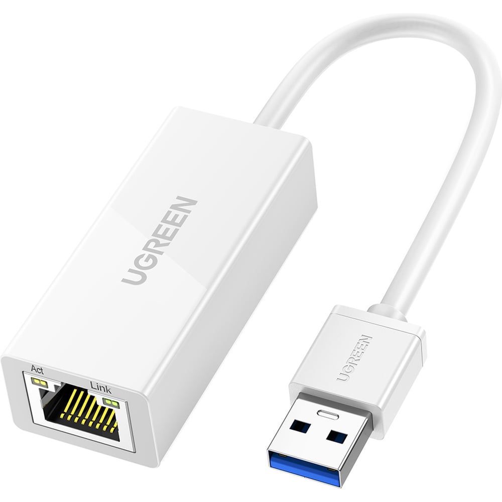 Адаптер Ugreen CR111 USB 3.0 Gigabit Ethernet, цвет белый 20255 ...