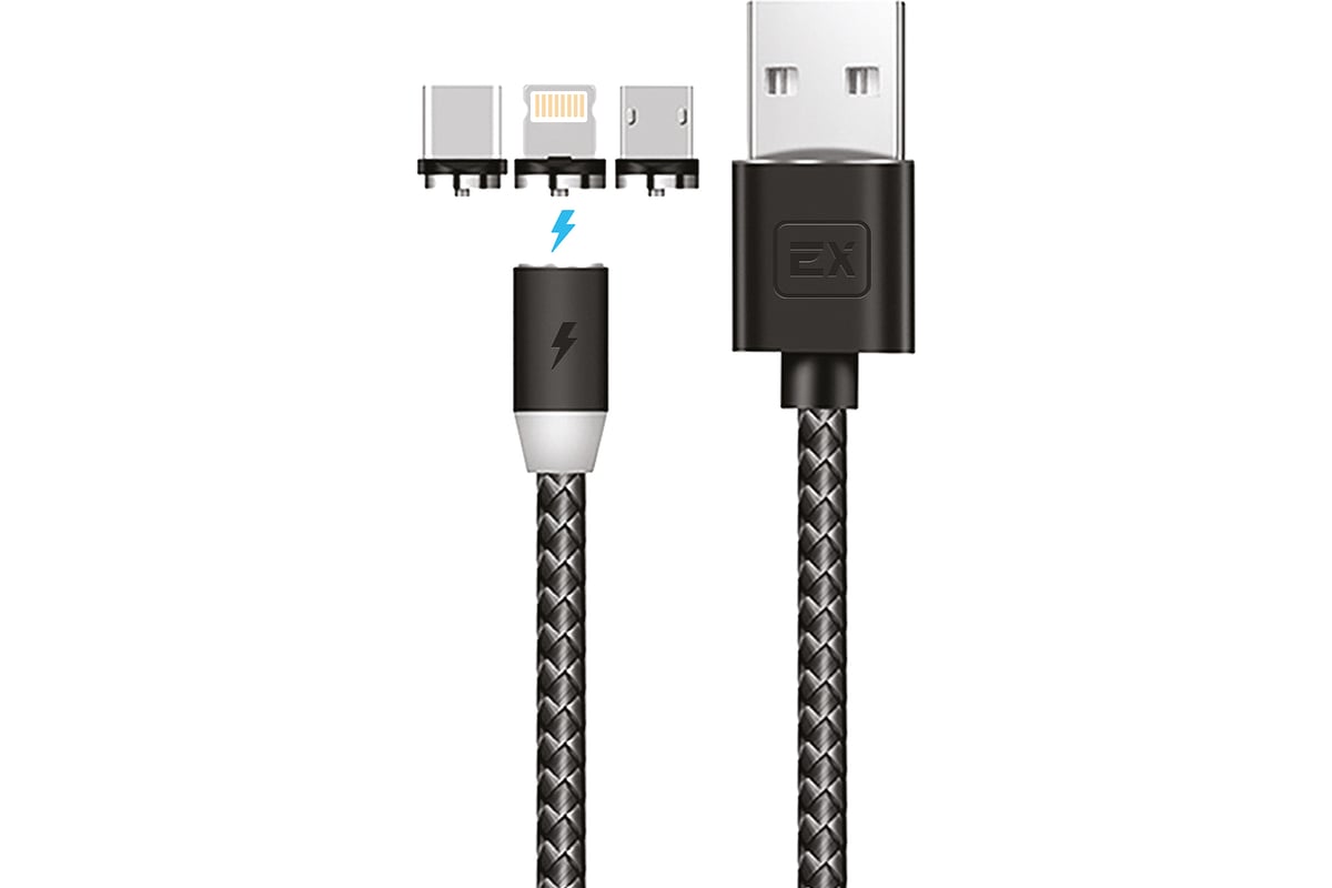 Кабель Type C 8 Pin Microusb Exployd для зарядки телефона Usb 3в1 2 1a