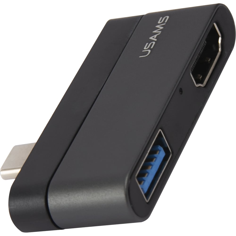 Адаптер USAMS US-SJ462 Type-C mini HUB (USB+HDMI), серый) УТ000023890 ...