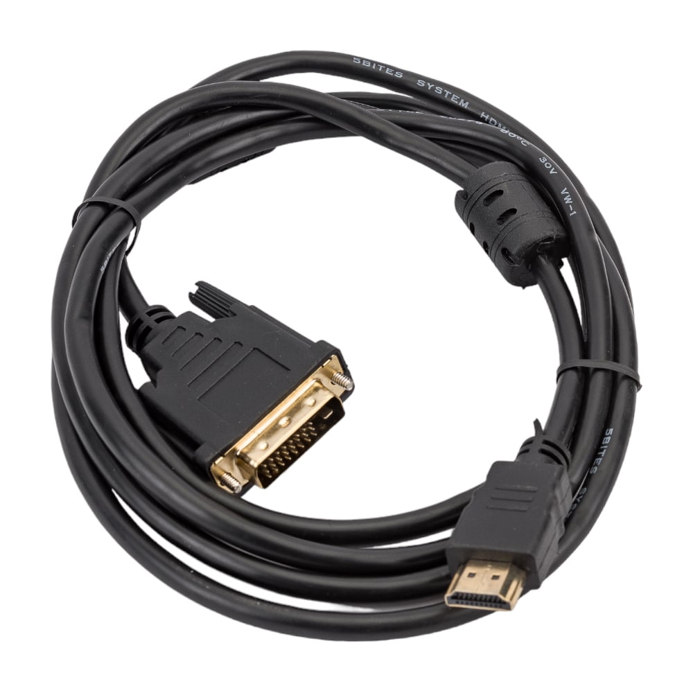 Кабель HDMI M - DVI M 24+1 5bites Dual Link ферритовые кольца ...