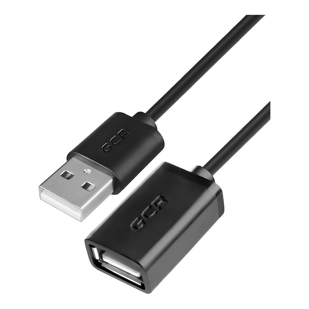Удлинитель USB 2.0 GCR 1.8m AM/AF, черный, 28 AWG, VIV50I567 - выгодная ...