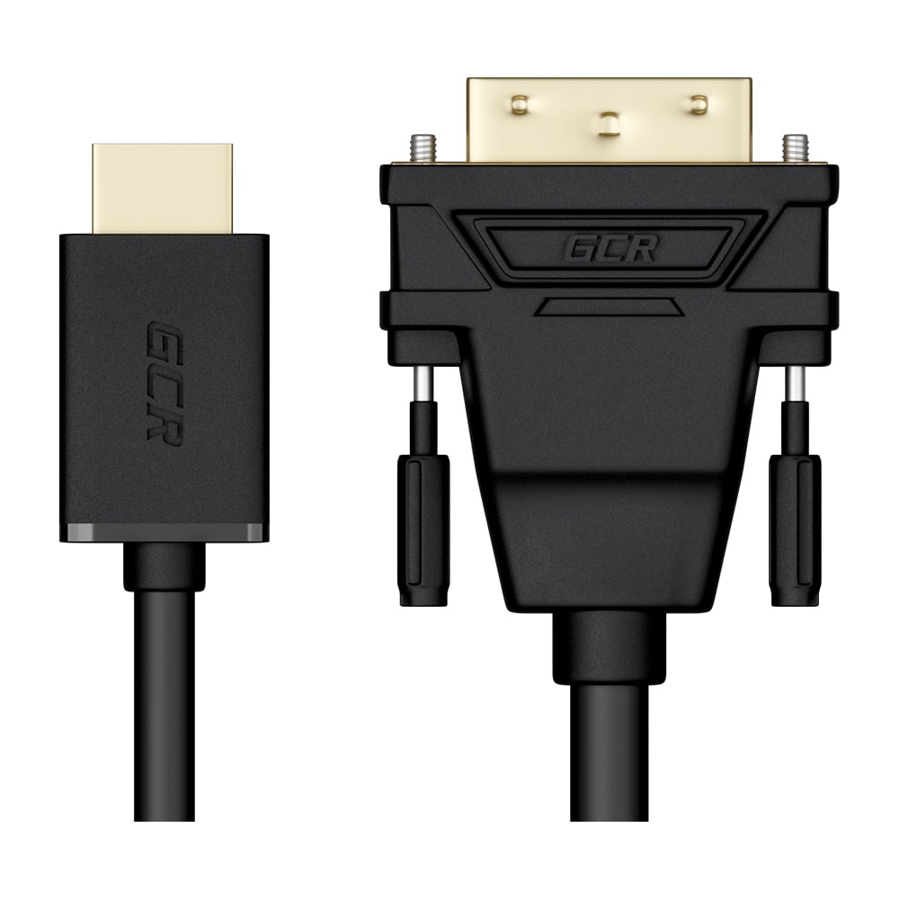 Кабель HDMI-DVI GCR 7.5m черный, 28 AWG, 19M/25M Dual Link, тройной экран, VIVHDI2DVI1-7.5m ...