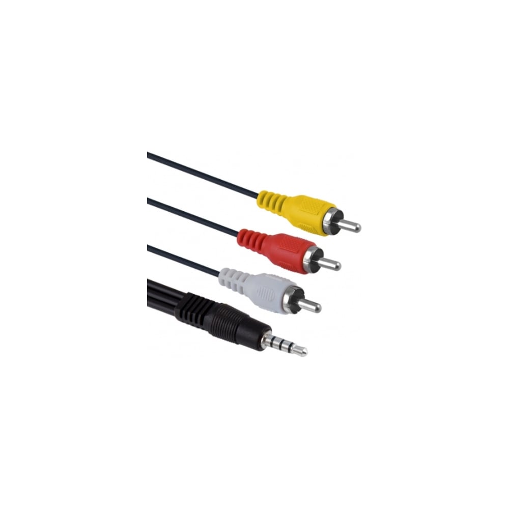 Кабель Belsis Jack 3.5 mm (4 контакта) - 3xRCA вилка, видео+стерео ...