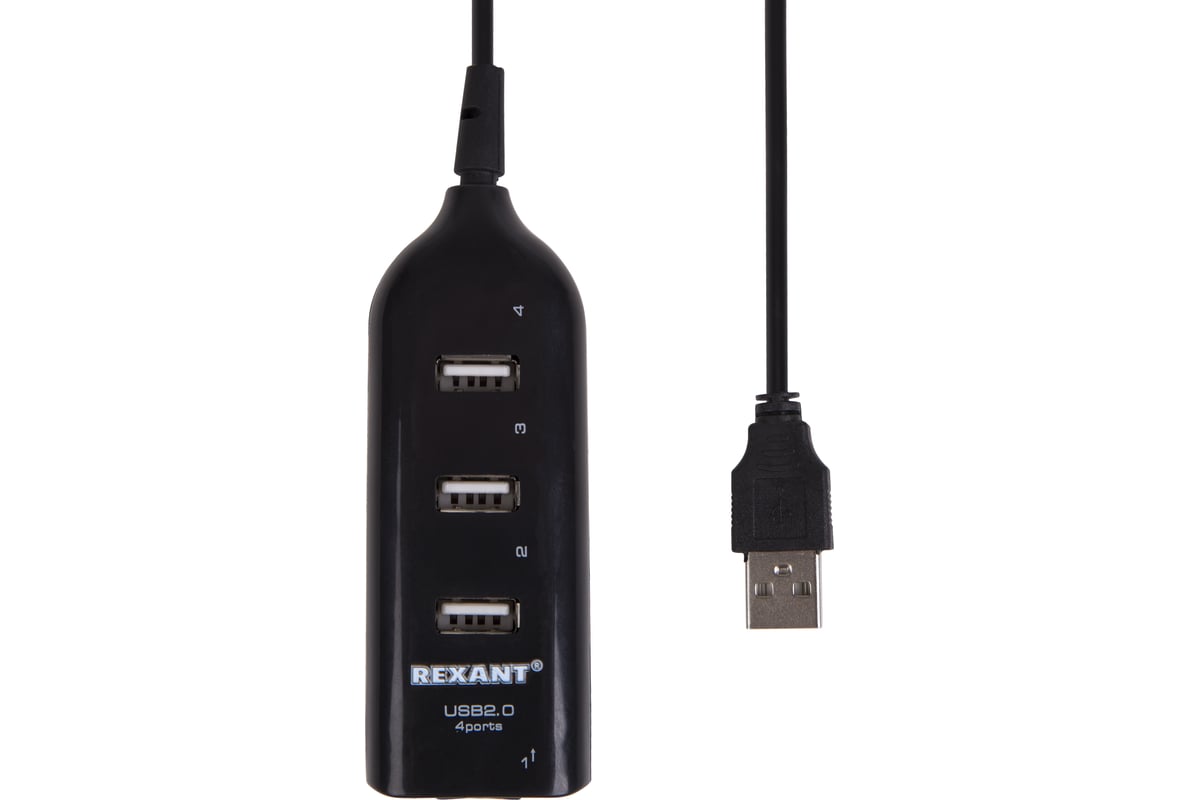 Разветвитель USB 2.0 на 4 порта REXANT 18-4105 - выгодная цена, отзывы, характеристики, фото ...