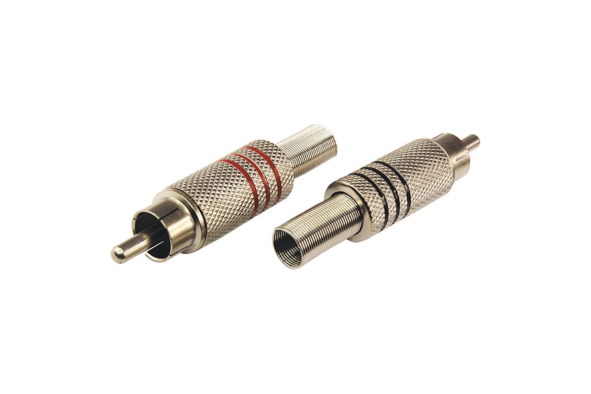 Разъем аудио REXANT штекер RCA под винт, металл Silver 2 шт 06-0151-A2 ...