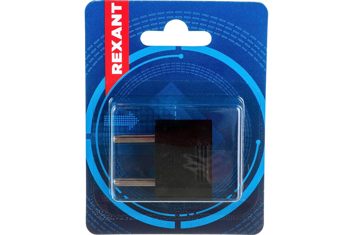 Сетевой адаптер (переходник) с Евро А/F на тонкую вилку С1, REXANT 6А черный 11-1042-01 ...