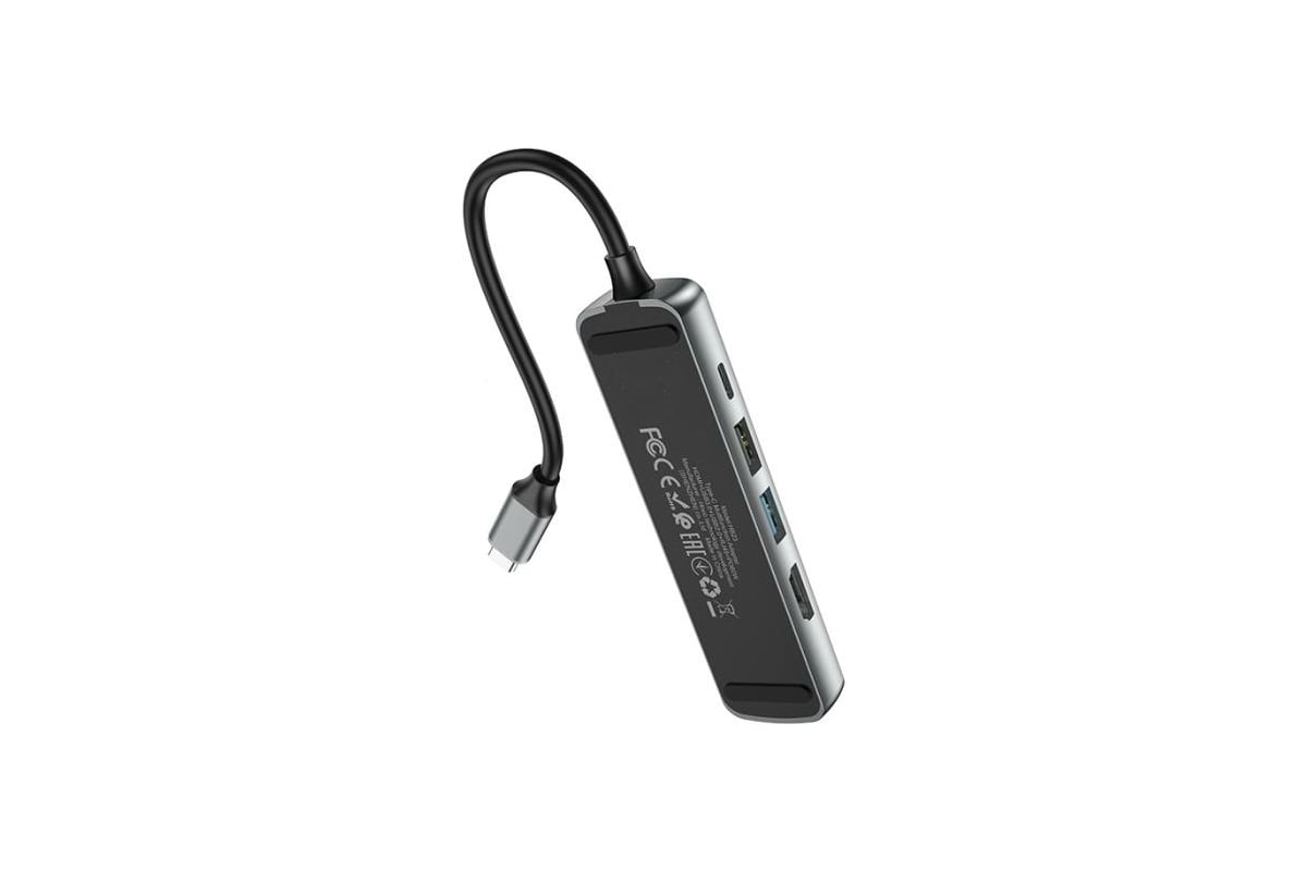 Переходник Hoco HB23 Easy view Type-C адаптер HDMI+USB3.0+USB2.0+RJ45 ...