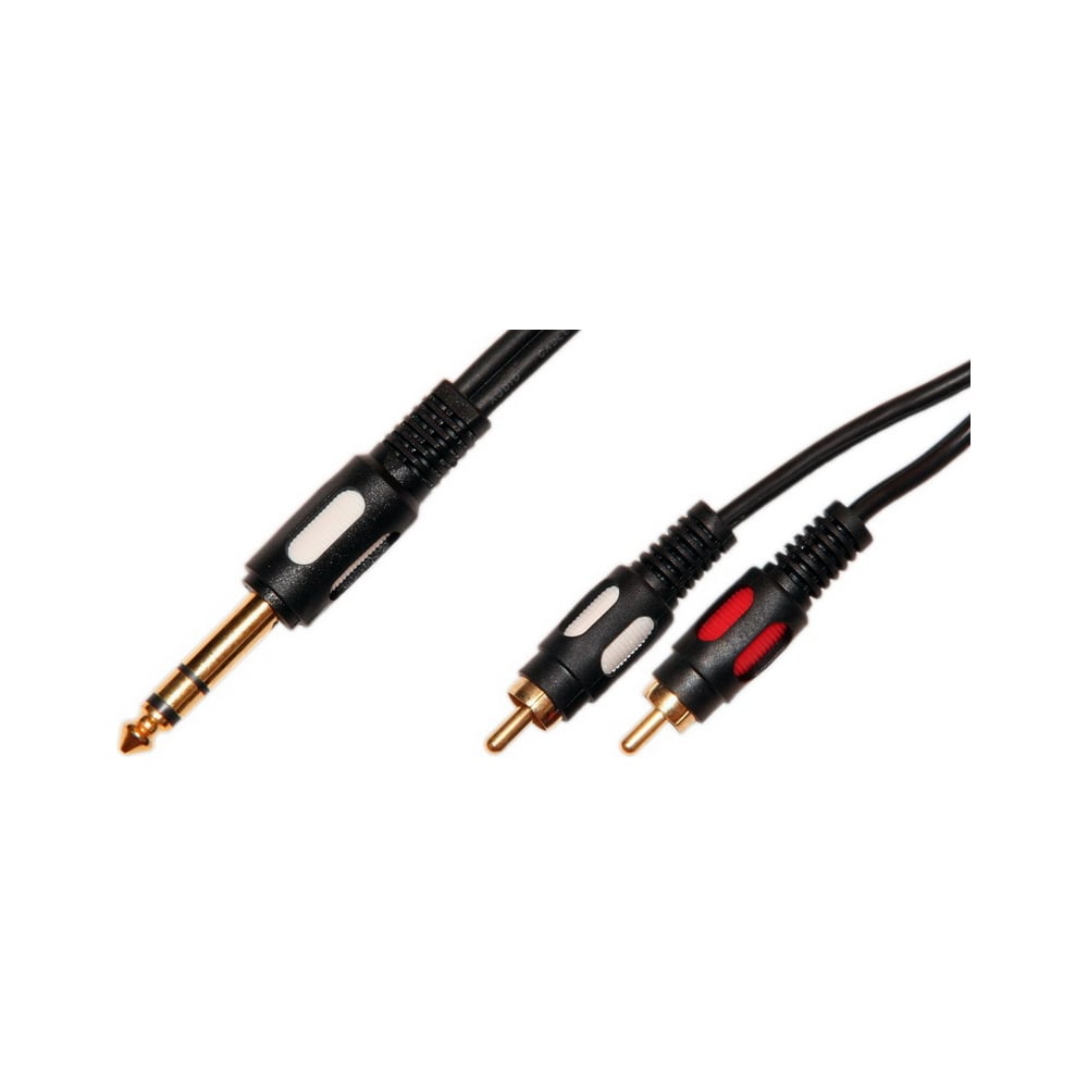 Шнур Pro Legend 6.35мм штекер стерео - 2 x RCA штекер OD4.0x8.0мм 3.0м ...
