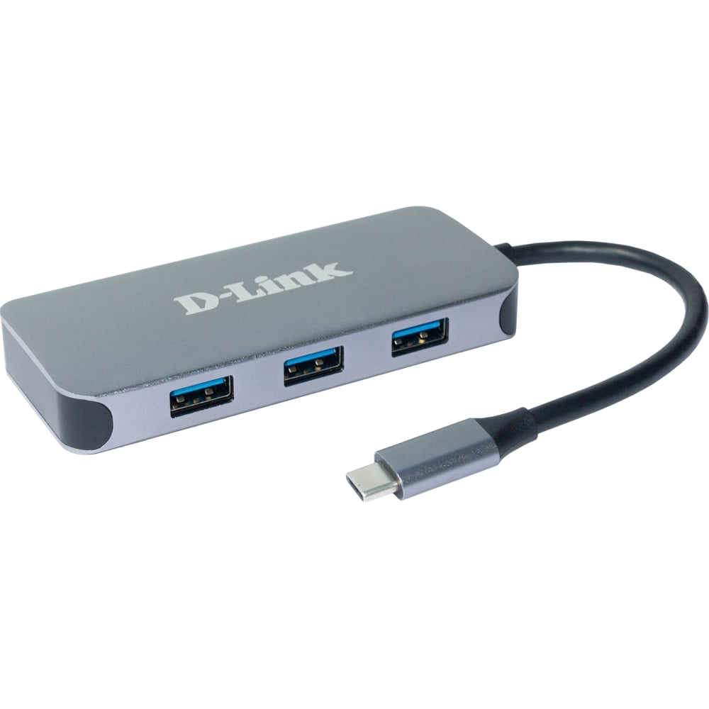 Док-станция d-link с разъемом usb type-c, 3 портами usb 3.0, 1 портом ...