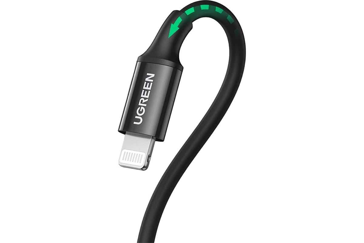 Кабель Ugreen USB C - Lightning, никелированное покрытие из АБС ...