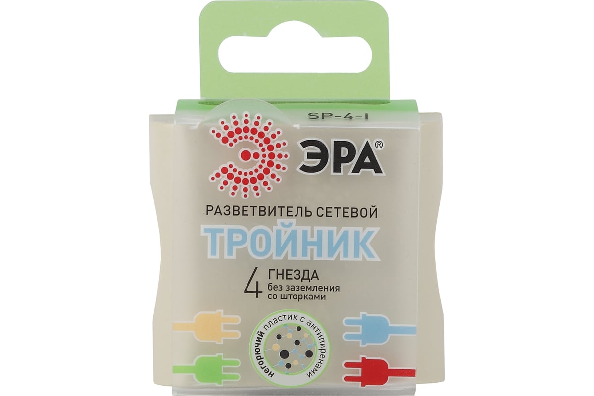 Тройник ЭРА SP-4-I 4гн, без заземления - выгодная цена на разветвитель ...