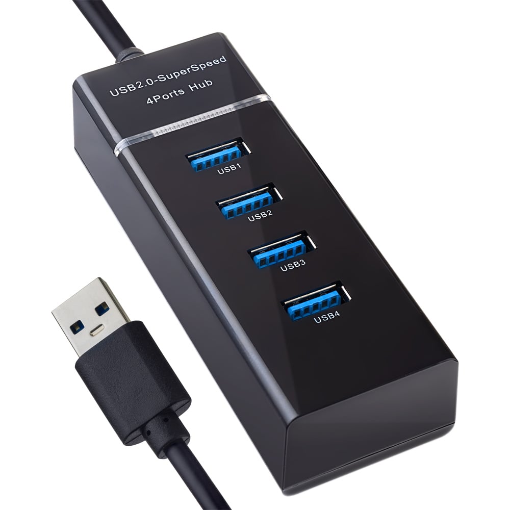 USB-HUB 4 Port, (PF-H031 Black) черный Perfeo 30015346 - выгодная цена, отзывы, характеристики ...