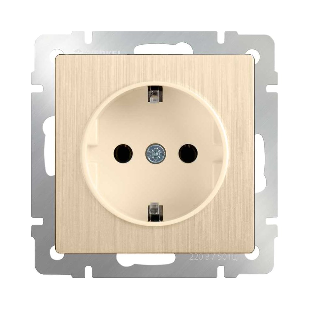 Розетка WERKEL WL10 SKG 01 IP20 с заземлением шампань рифленый a035618 ...