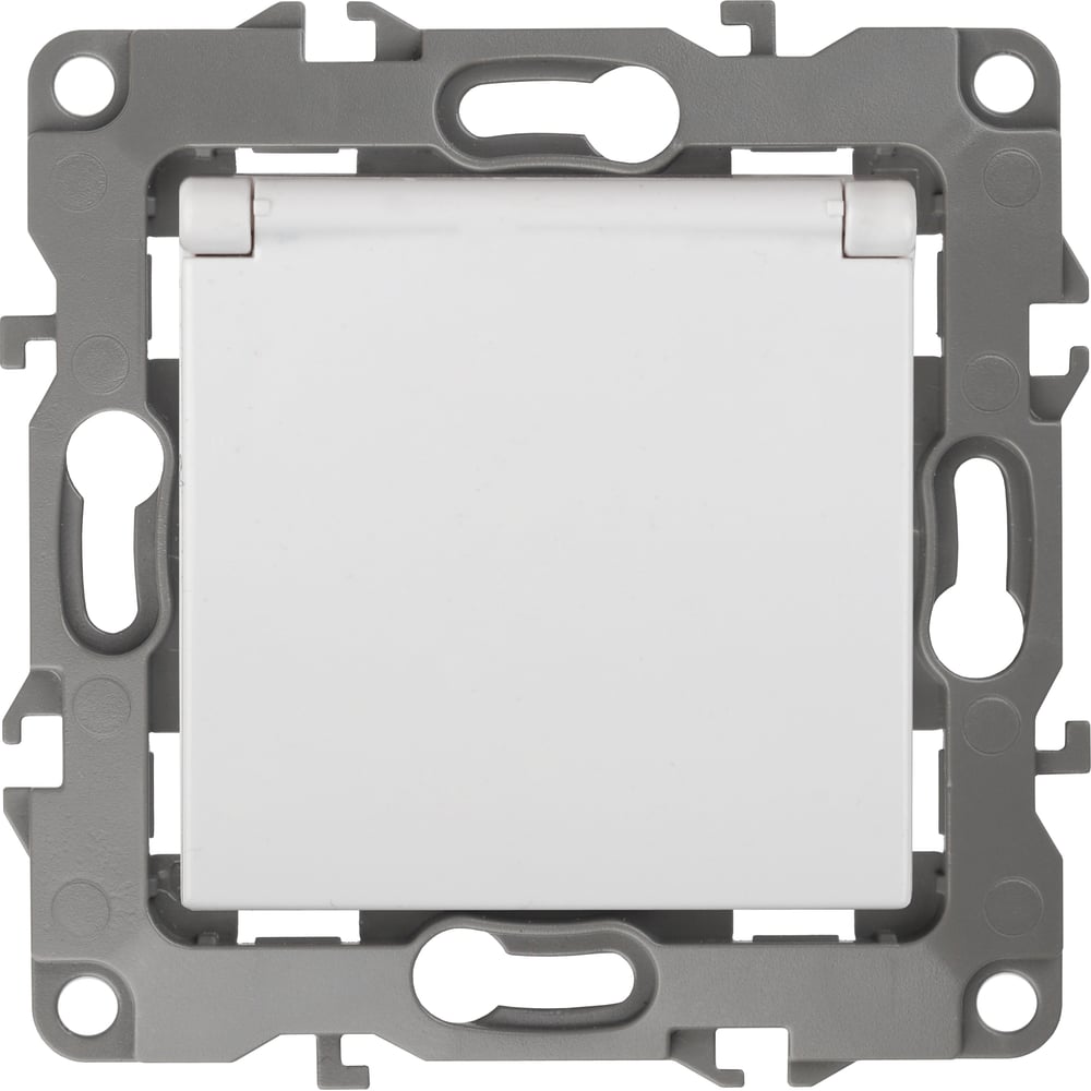 Розетка ЭРА 12-2003-01 2P E Schuko со шторками с крышкой, 16А-250В, б.л ...