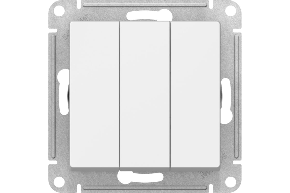 3-клавишный выключатель Systeme Electric Atlasdesign лотос сх.1+1+1 ...