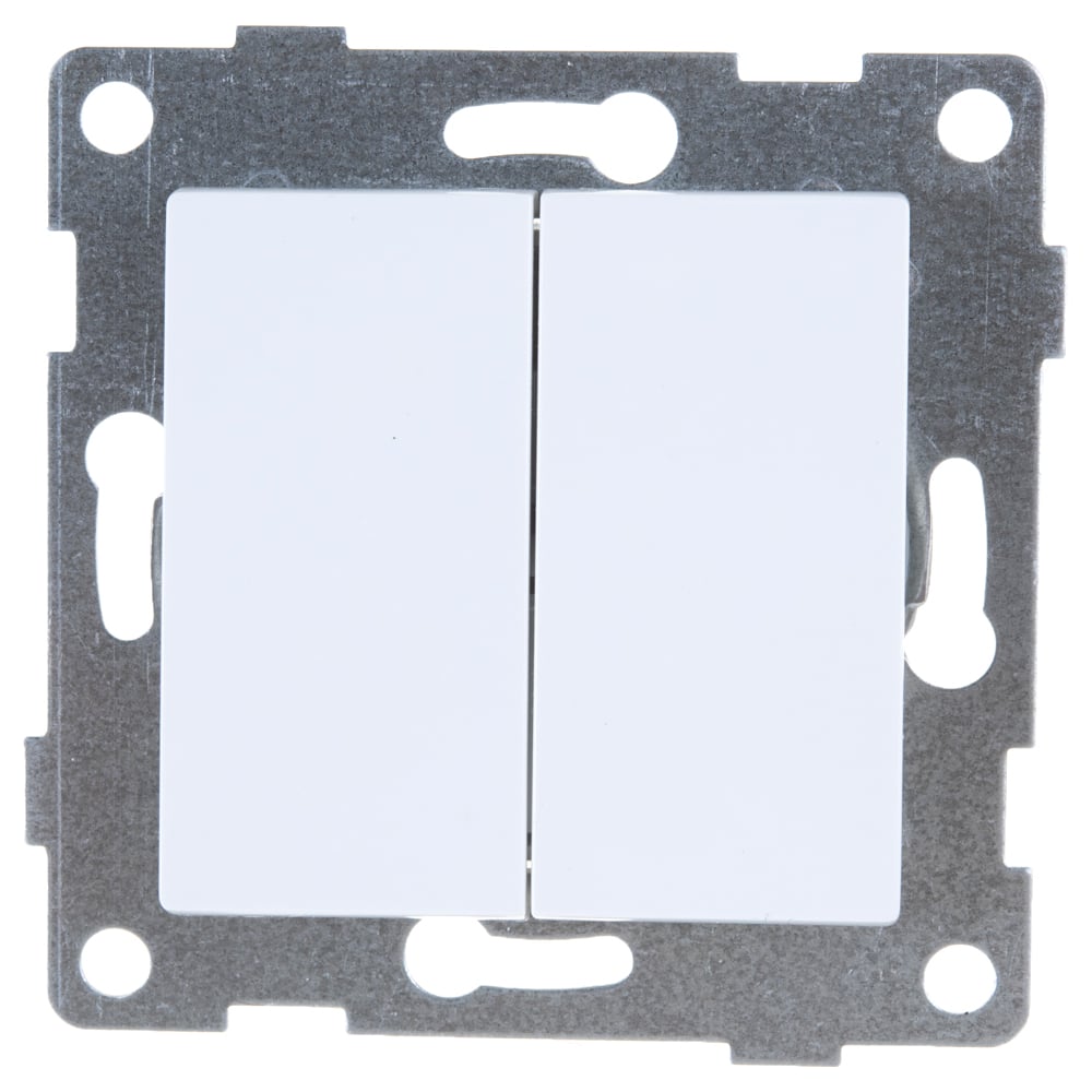 Выключатель GUSI ELECTRIC Ugra 2 клавиши, СУ,10А,250В, белый С11В2-001 ...