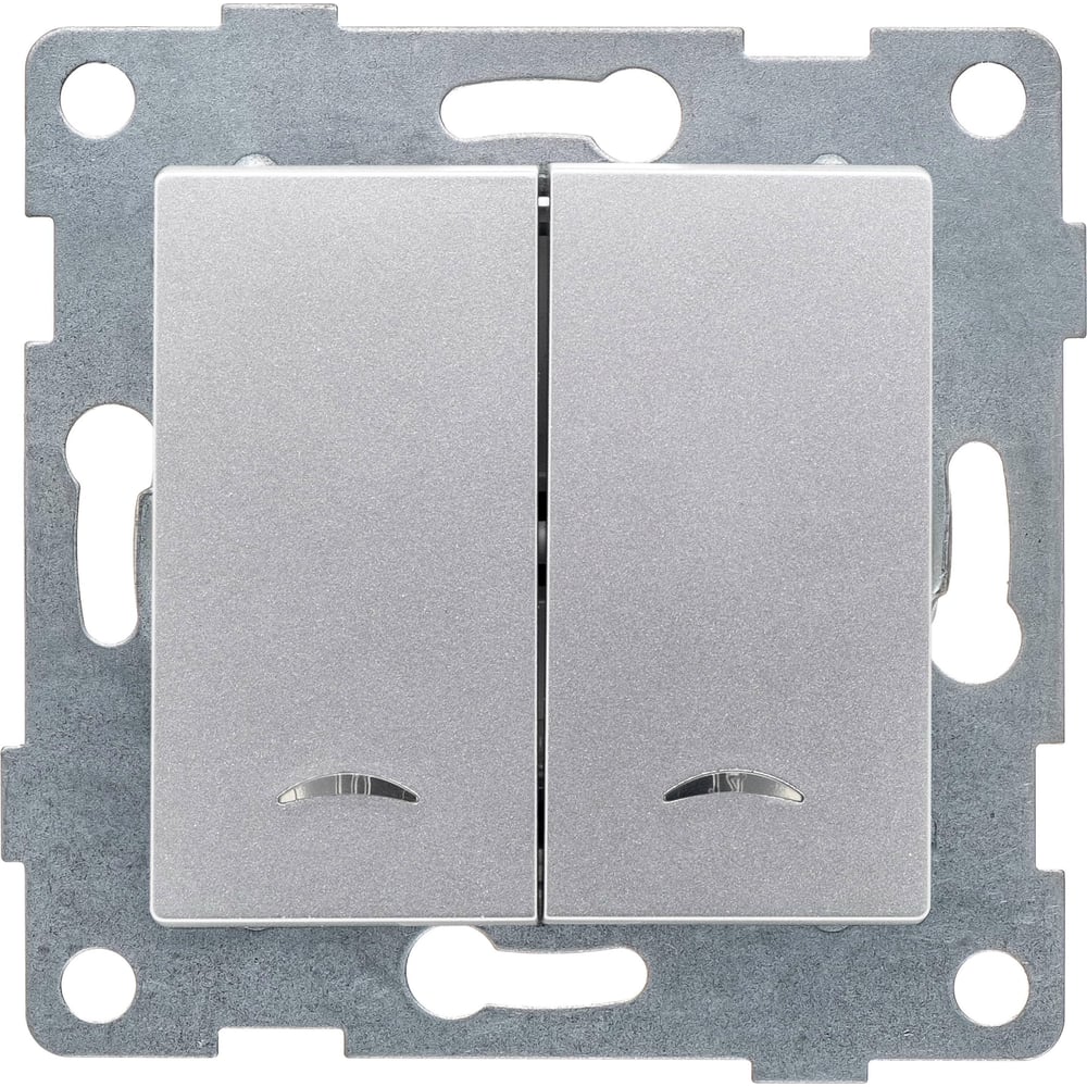 Выключатель GUSI ELECTRIC Ugra 2 клавиши, индикация, СУ, 10А, 250В ...