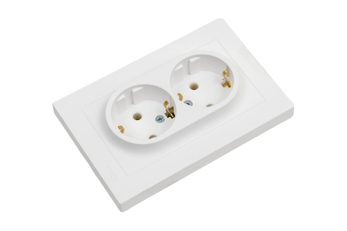 Двойная розетка в сборе Systeme Electric Atlasdesign лотос с ...