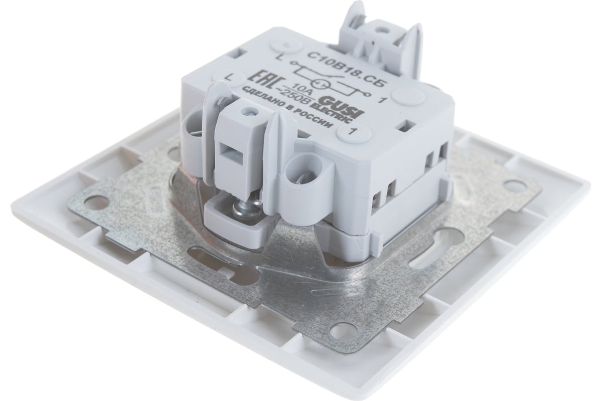 Одноклавишный выключатель GUSI ELECTRIC Bravo с индикатором СУ, 10А ...