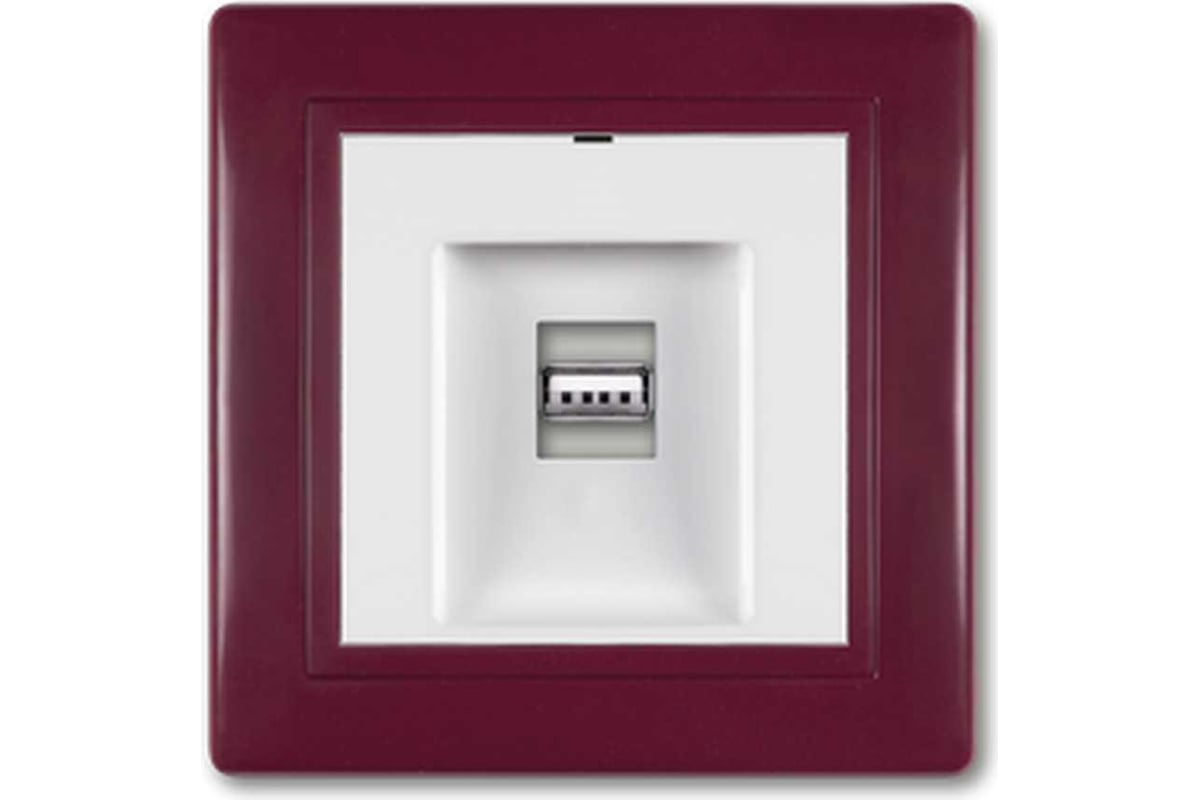 Розетка USB Aling-Conel PRESTIGE тип А, с Keystone модулем, бордо-бордо ...