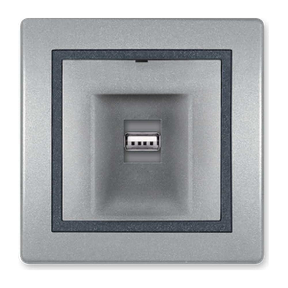 Розетка USB Aling-Conel PRESTIGE тип А, с Keystone модулем, серебро ...