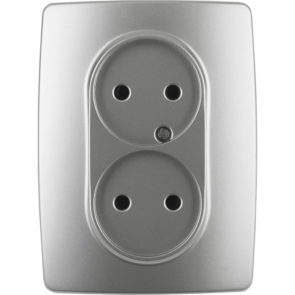 Розетка ЭРА 12210703 2x2P, 16A, 250В, IP20, 2, алюминий Б0031240 ...